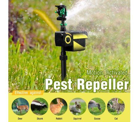 Maxkon Motion Activated Sprinkler Solar Powered Pest Repeller Garden ...