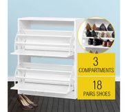 Large 18 Pair Shoe Storage Cabinet - White - BestDeals.co.nz