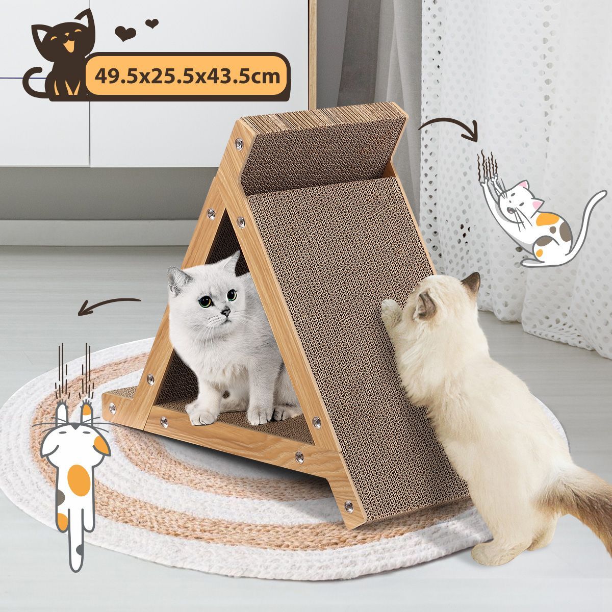 Cat Scratcher Scratching Board Kitten Toy Scratchboard Tree Pad Lounger ...