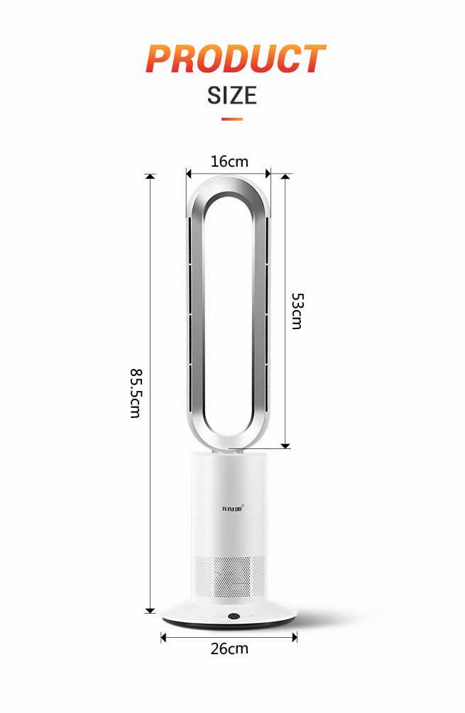 2 In 1 Bladeless Fan Heater/Cooler Oscillating Heating and Cooling Fan ...