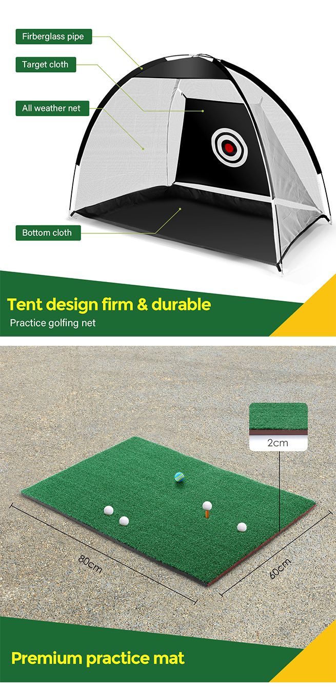 Golf Practice Net and Hitting Mat Target Set Training Aids Home Golf ...