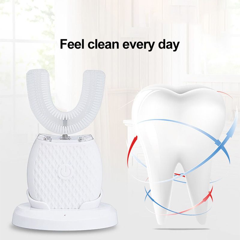 U-shaped Teeth Whitening Ultrasonic Tooth Brush Kit Automatic 360 ...