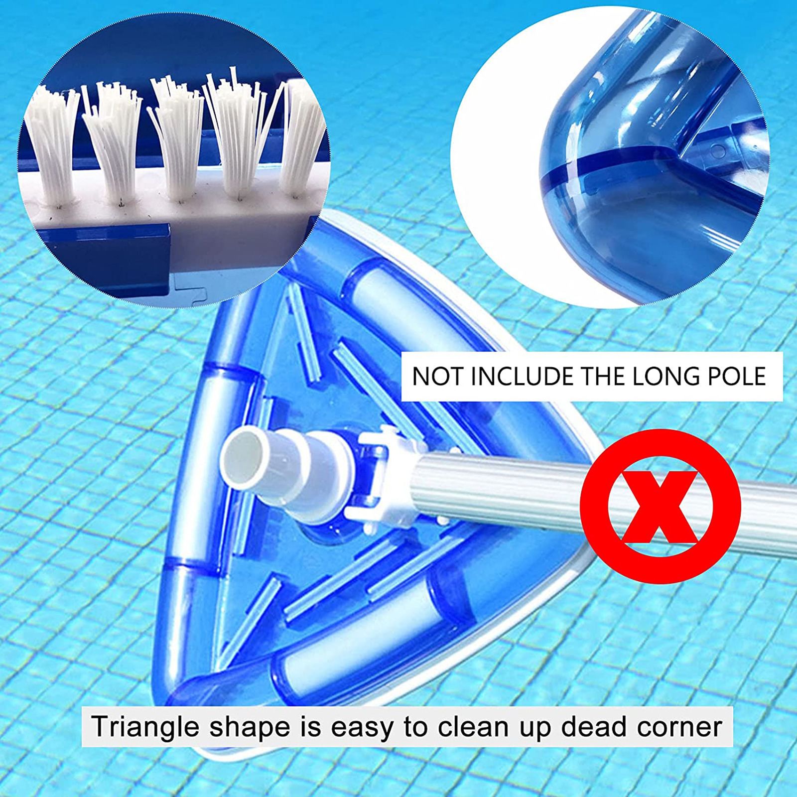 Swimming Pool Vacuum Head, Transparent Triangular Vacuums Cleaner for ...