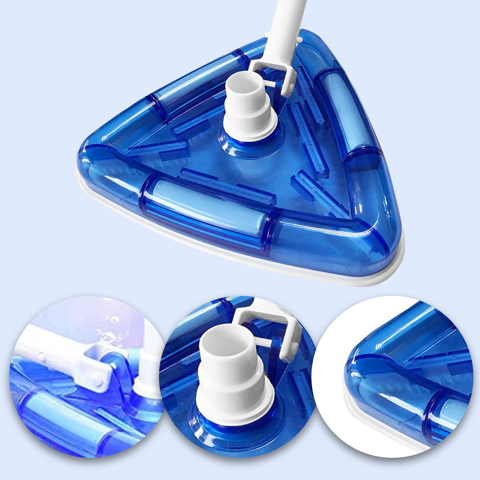 Swimming Pool Vacuum Head, Transparent Triangular Vacuums Cleaner for Above Ground & Inground ...