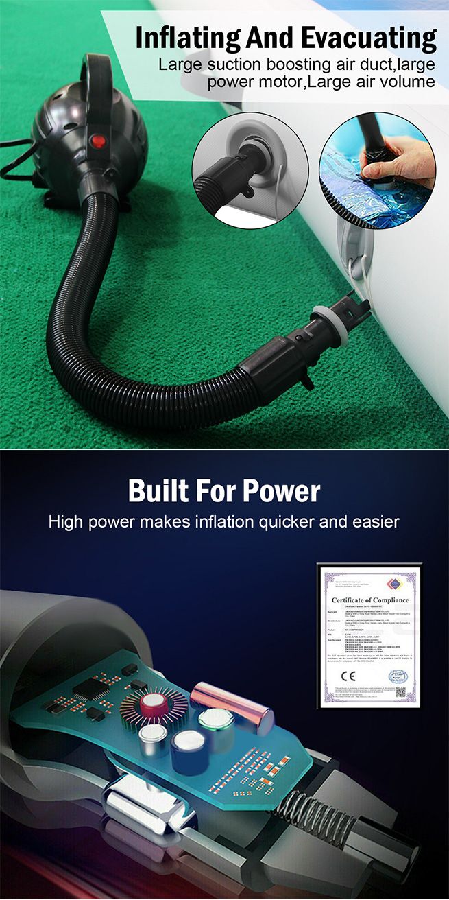 Electric Air Track Pump Portable Inflator for Airbeds Inflatables 600W ...