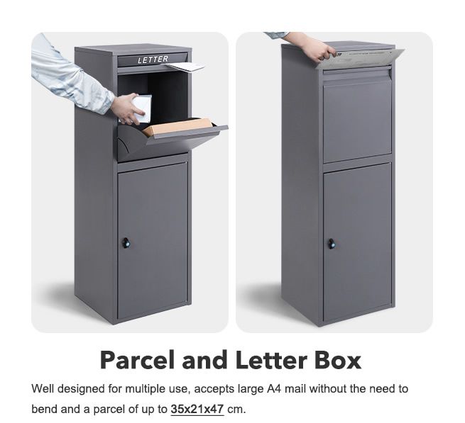 Letterbox Freestanding Weatherproof Parcel Mailbox Delivery Postbox ...