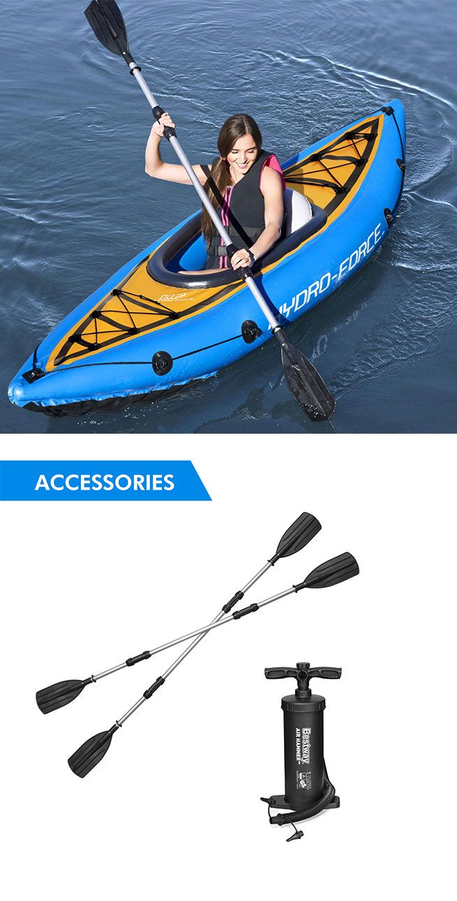 Bestway Sturdy Portable Fishing Kayak Maneuverable Inflatable Sit On ...