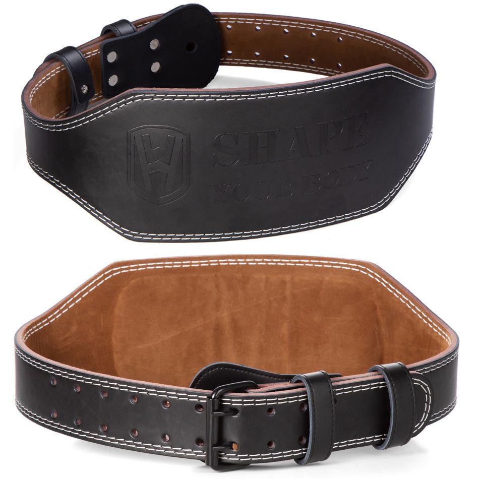 SizeL Genuine Leather Workout Belt Weight Lifting Lower Back Support ...