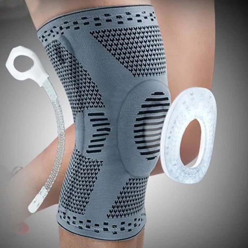 1pcs knee patella protector brace silicone spring knee pad basketball ...