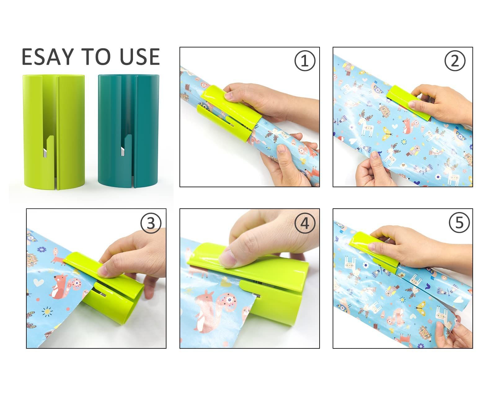 Wrapping Paper Cutter 2PCS, Sliding Gift Wrap Cutter, Easy Slide ...