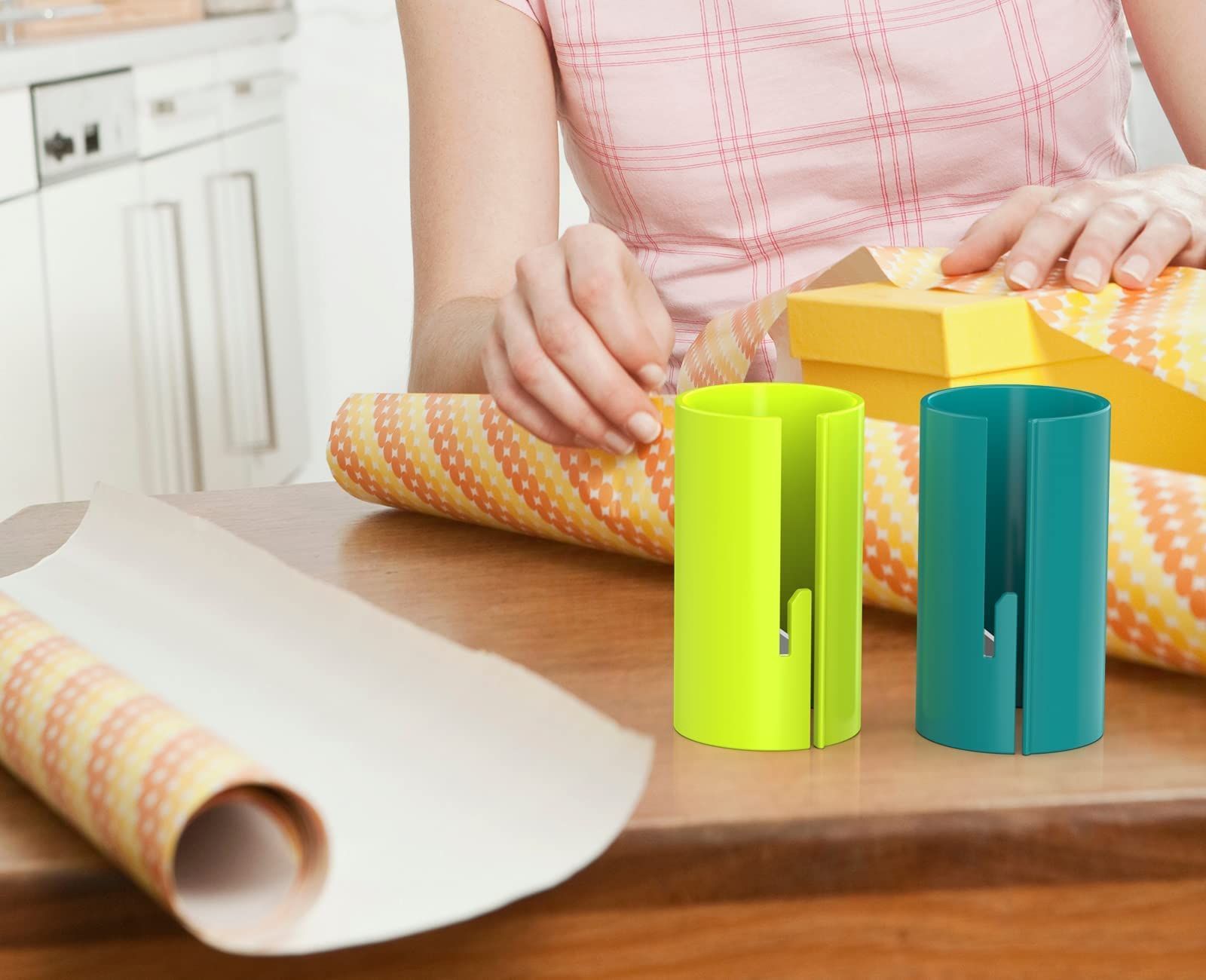 Wrapping Paper Cutter 2PCS, Sliding Gift Wrap Cutter, Easy Slide ...