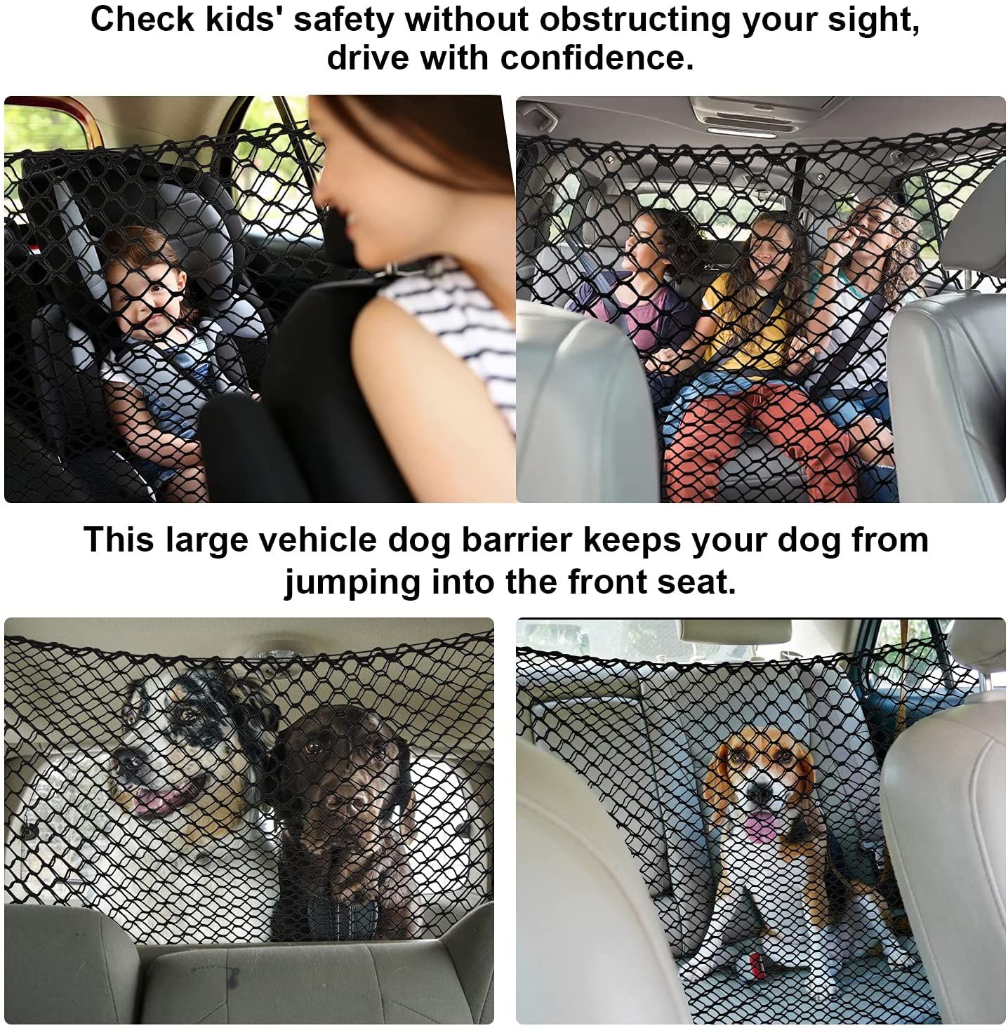 Dog Barrier for Car Pet Dog Cat Net for SUV Vans Trucks Large 120 X 70 ...