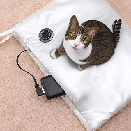Pet Heating Pad Cat Power Bank 5000MAH Warming Bed Puppy Heater Down ...