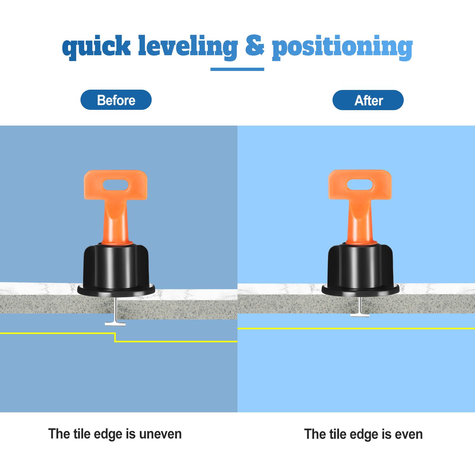 300PCS Tile levelling System Clips Spacers levellers Tiling Tool Kit ...