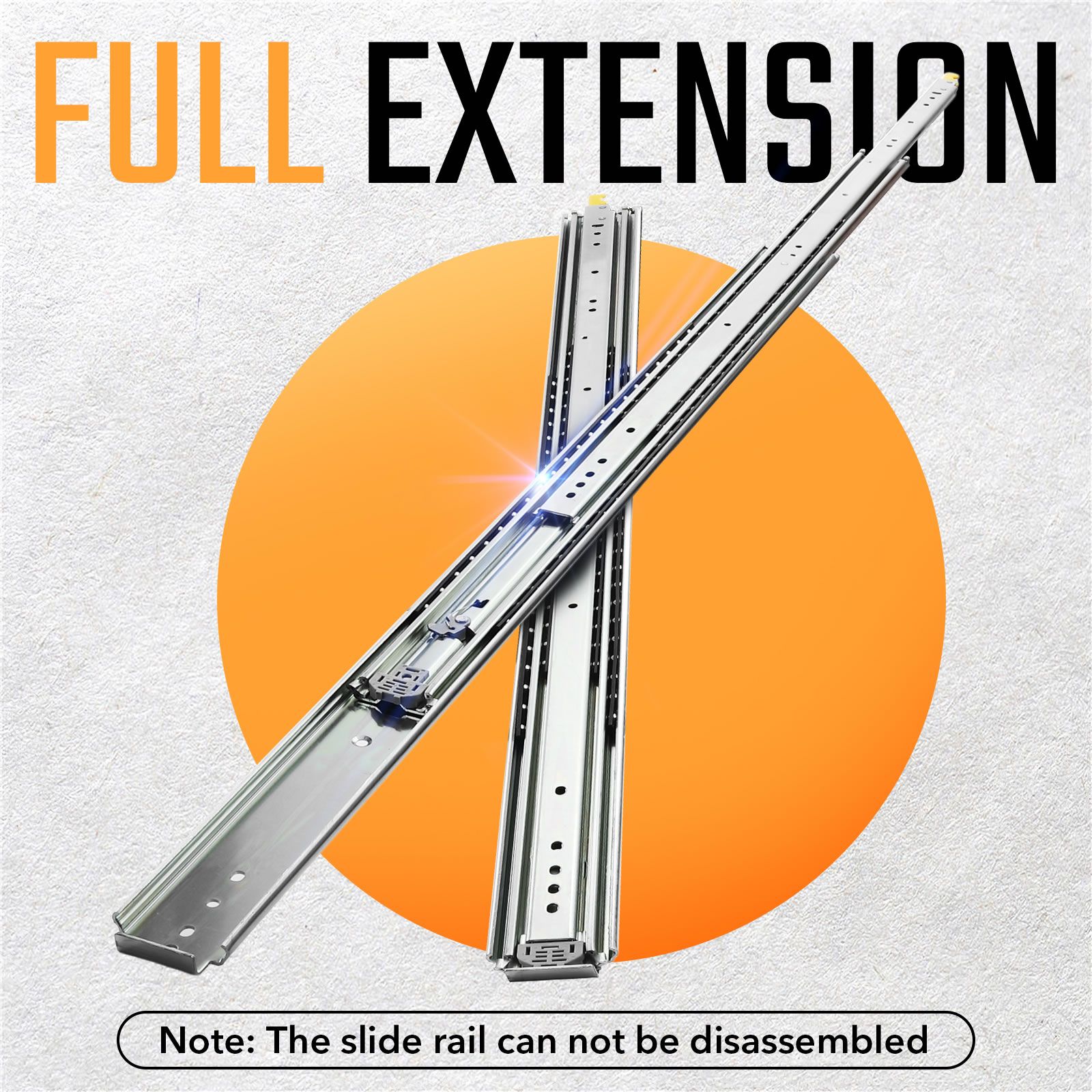 Drawer Slide Rails Heavy Duty Locking Runners Ball Bearing Cabinet ...