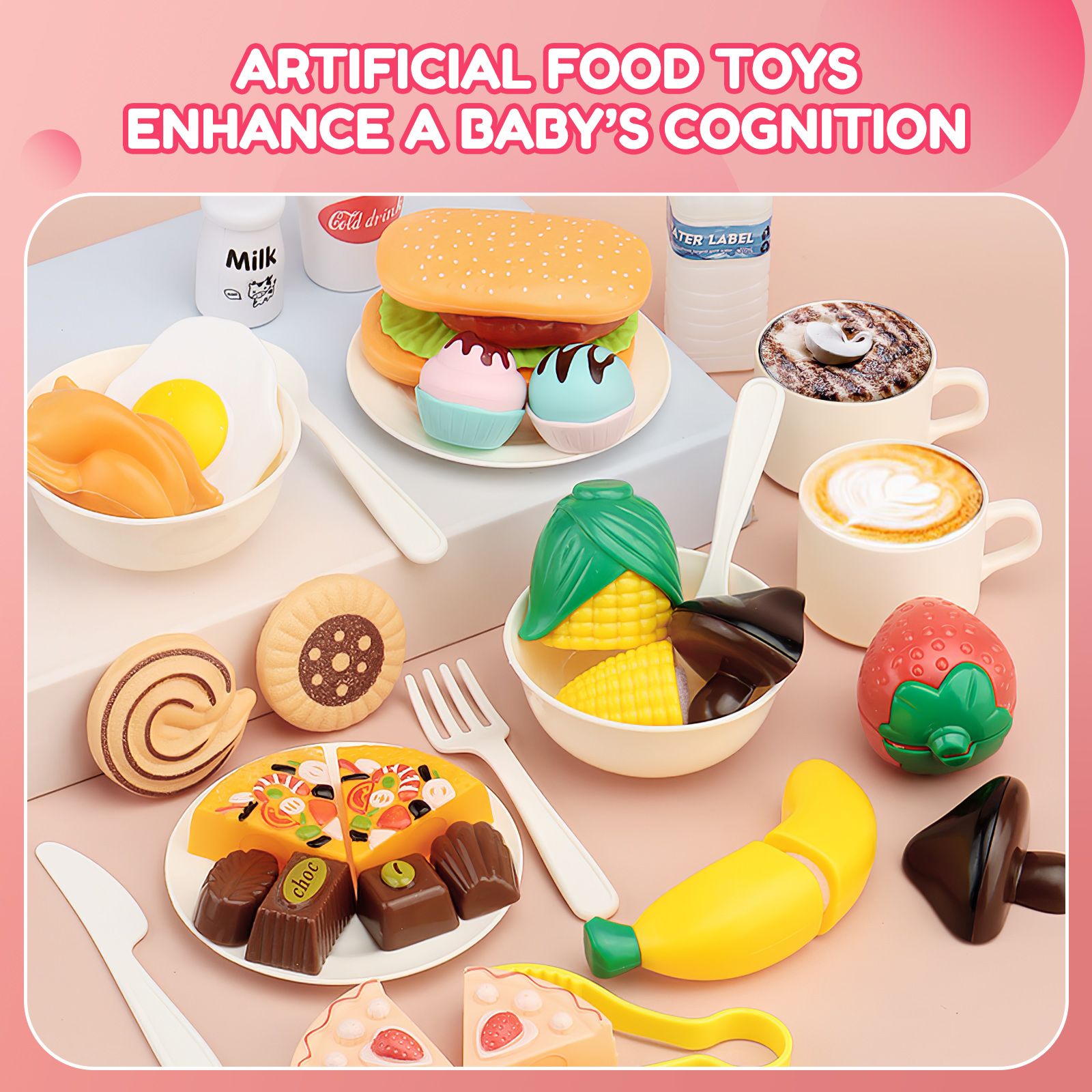 Pretend Kitchen Play Role Cooking Toys Set Children Cookery Cookware ...