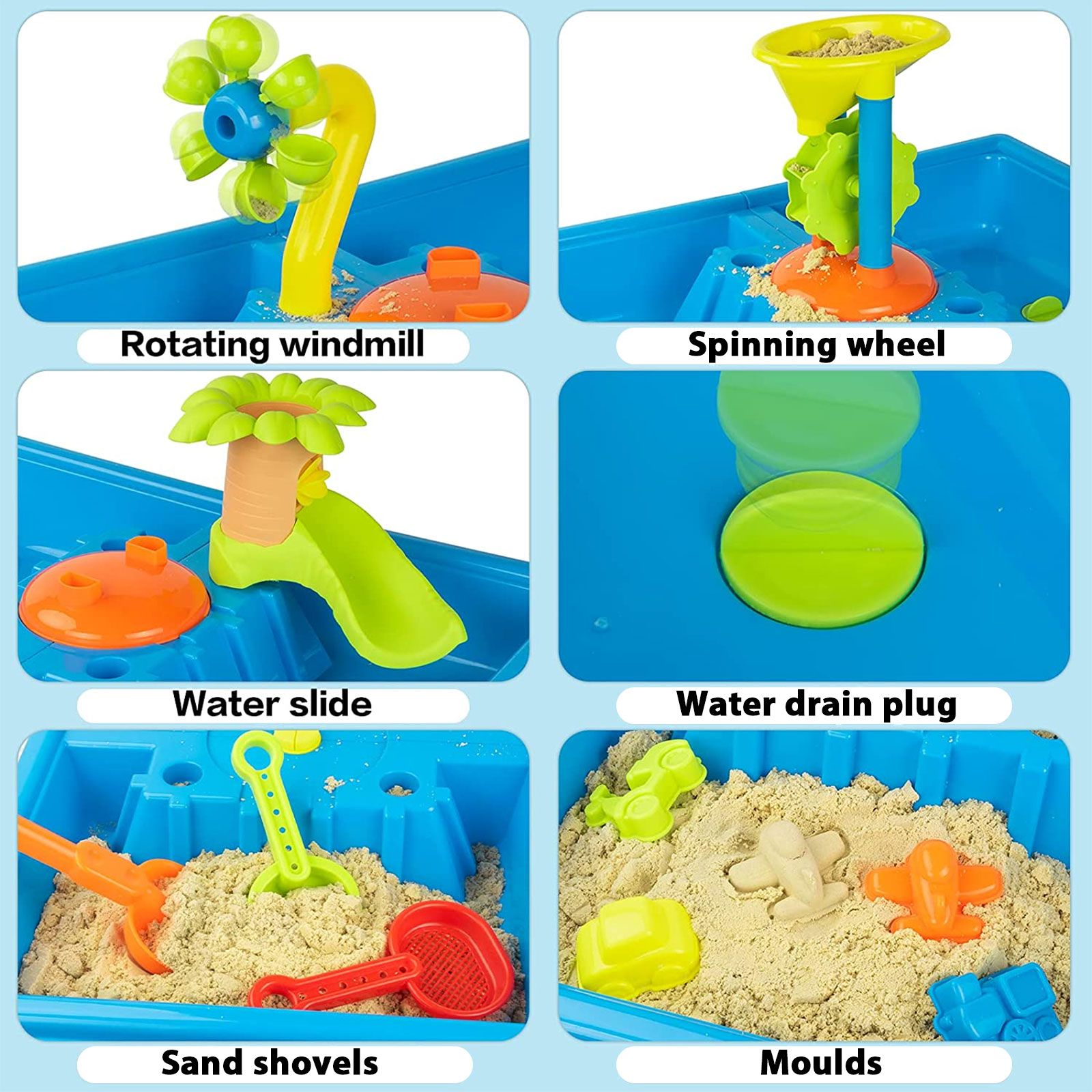 2in1 Water Sand Table Kid Sandpit Beach Play Swimming Pool Toys Outdoor ...
