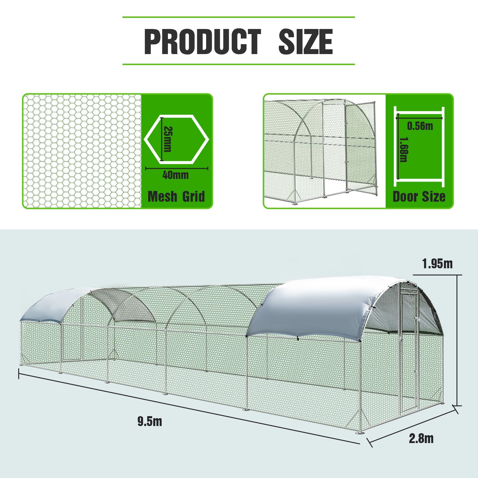 Chicken Run Coop Walk In Chook Pen Shelter Cat Dog Enclosure Rabbit ...