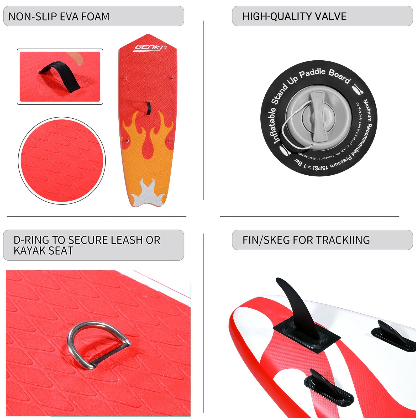 SUP Kayak Inflatable Stand Up Paddle Surfing Board Blow Foam Surfboard ...