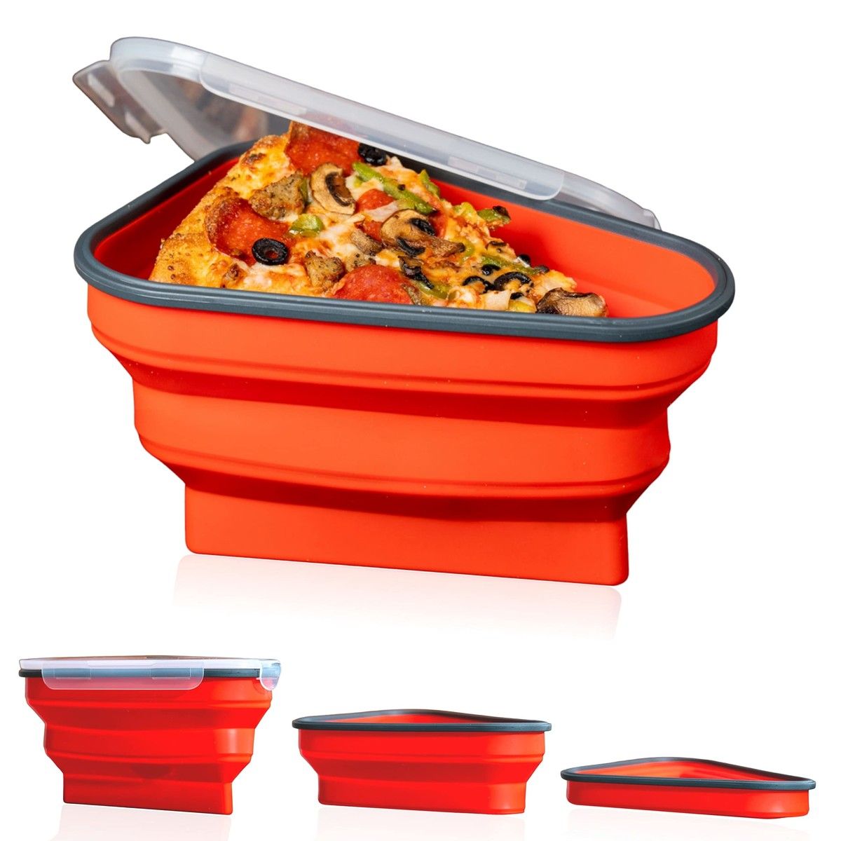 Pizza Pack - Reusable Pizza Storage Container with 5 Microwavable ...