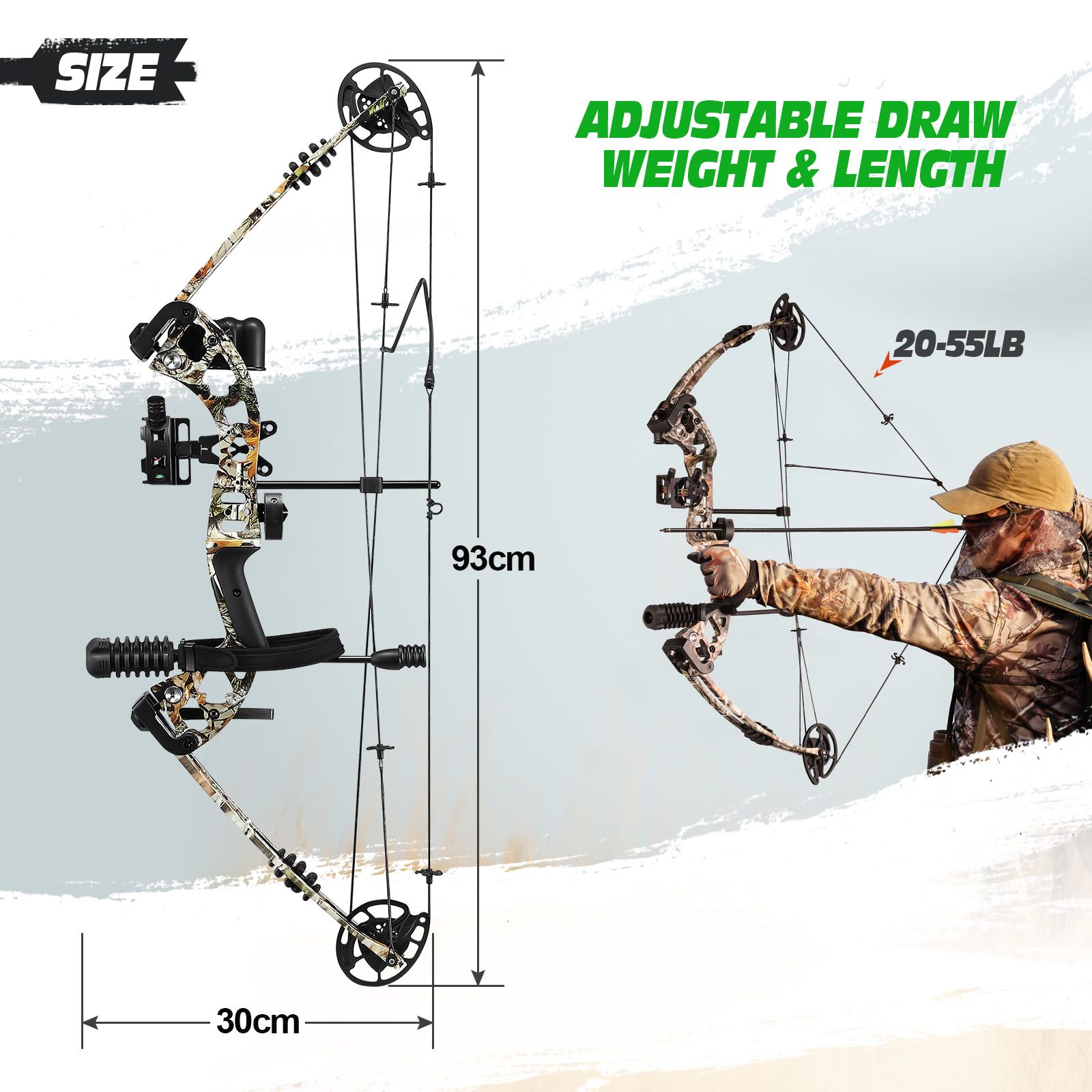 Compound Bow Arrow Archery Equipment Set Sports Hunting Target Shooting ...