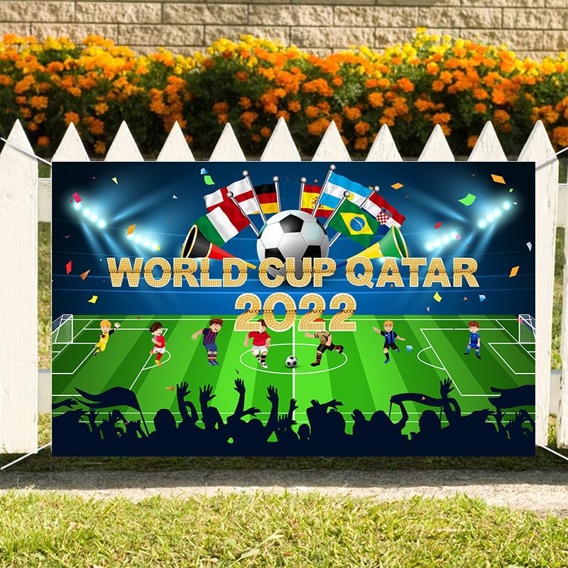 Qatar 2022 Soccer World Tournament Banner Backdrop Decorations Soccer ...