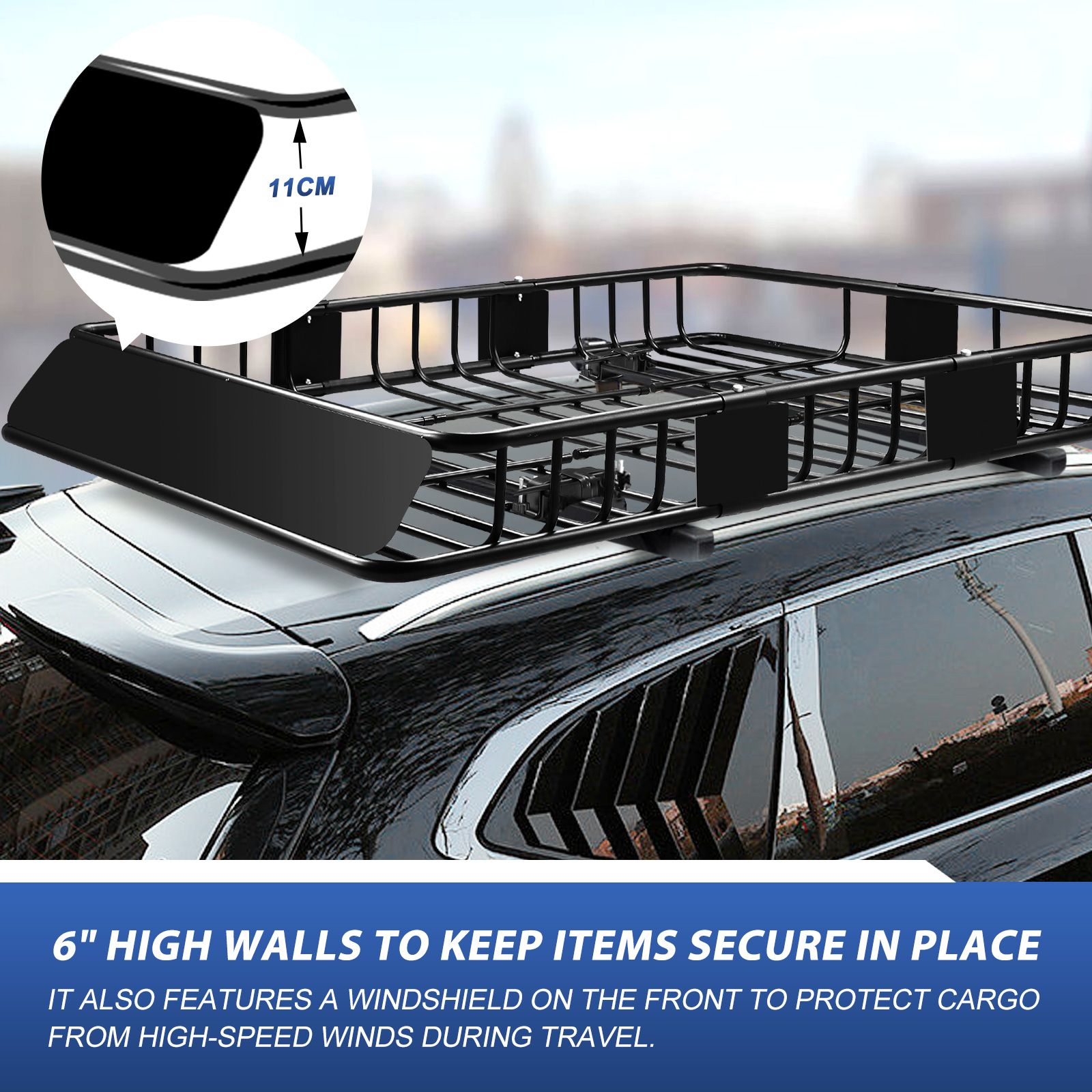 2 In 1 Roof Rack Universal Luggage Carrier Basket Holder Cargo Storage ...