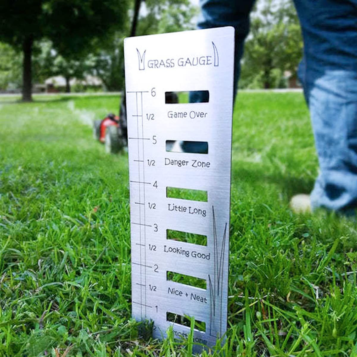 Grass Gauge,Stainless Steel Great Outdoor Grass Ruler Prune Plant ...