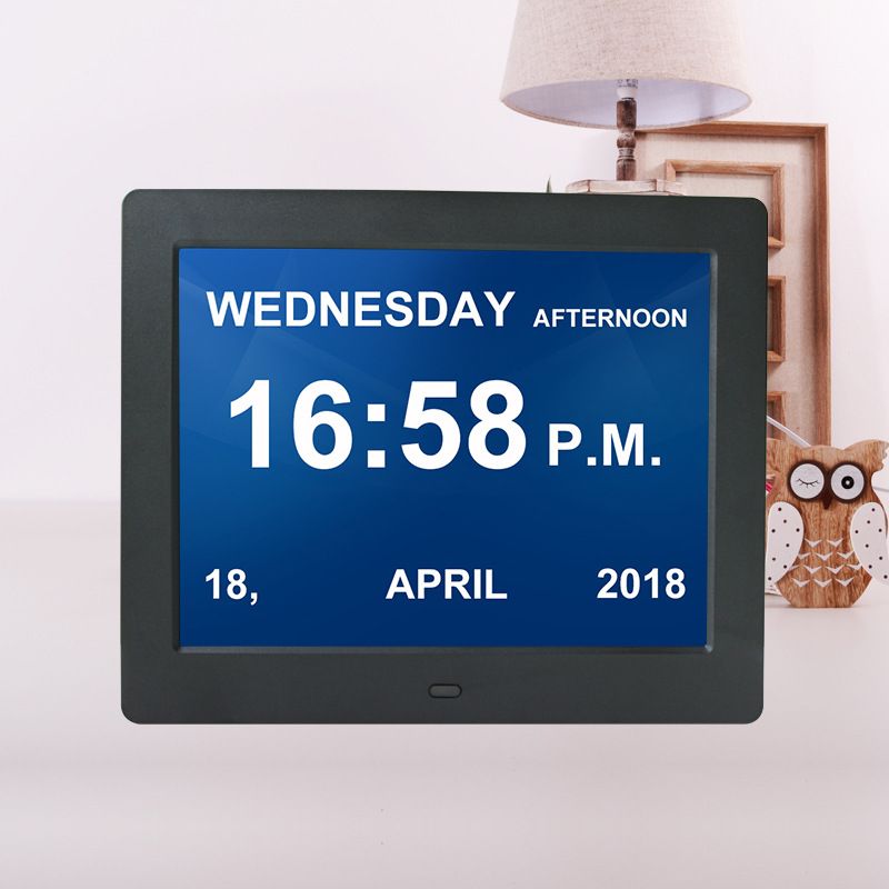 EXTRA Large 12 Alarms 8inch Digital Clock Calendar Clock, Day Date ...