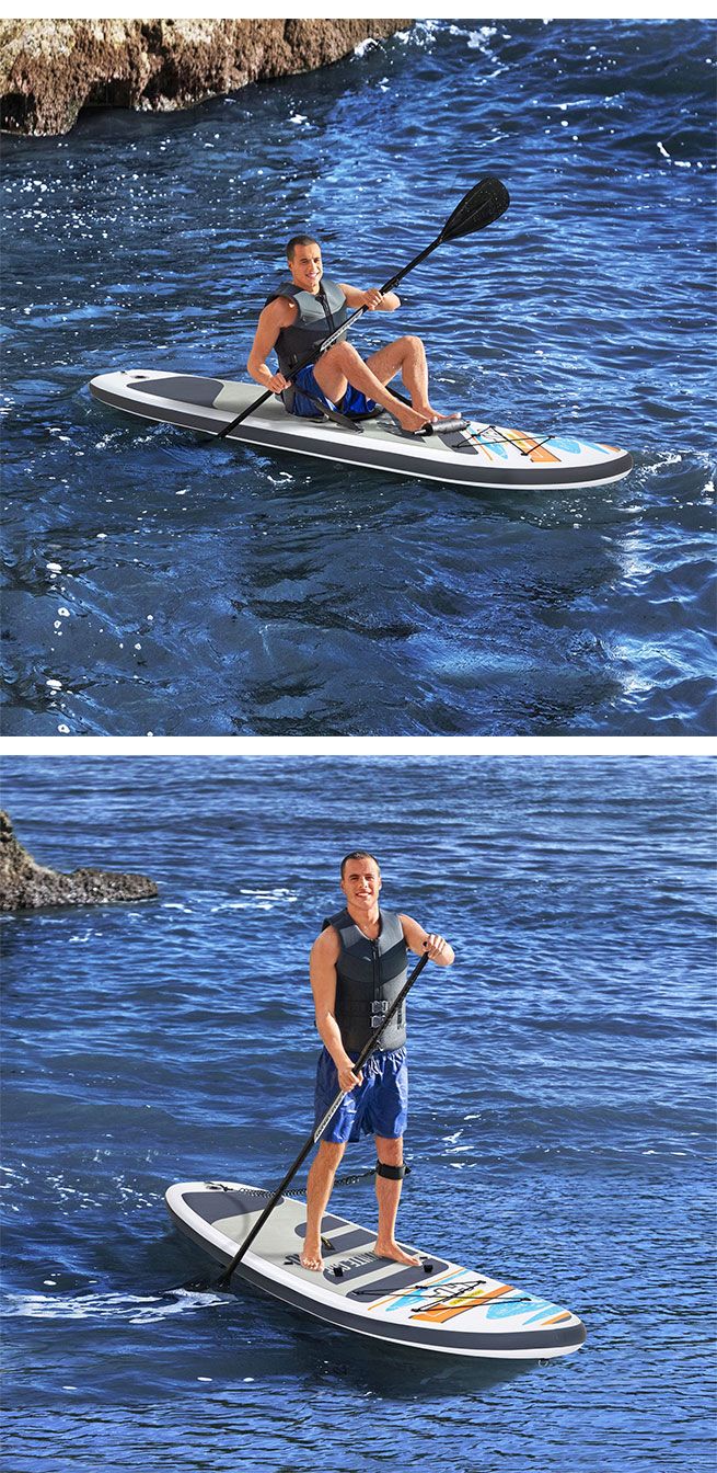 Bestway Surfing SUP Inflatable Stand Up Paddle Board Allround White Cap ...