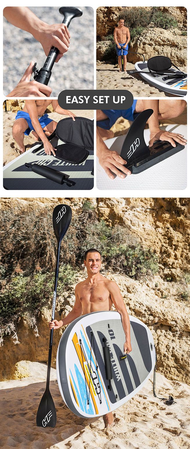 Bestway Surfing SUP Inflatable Stand Up Paddle Board Allround White Cap ...