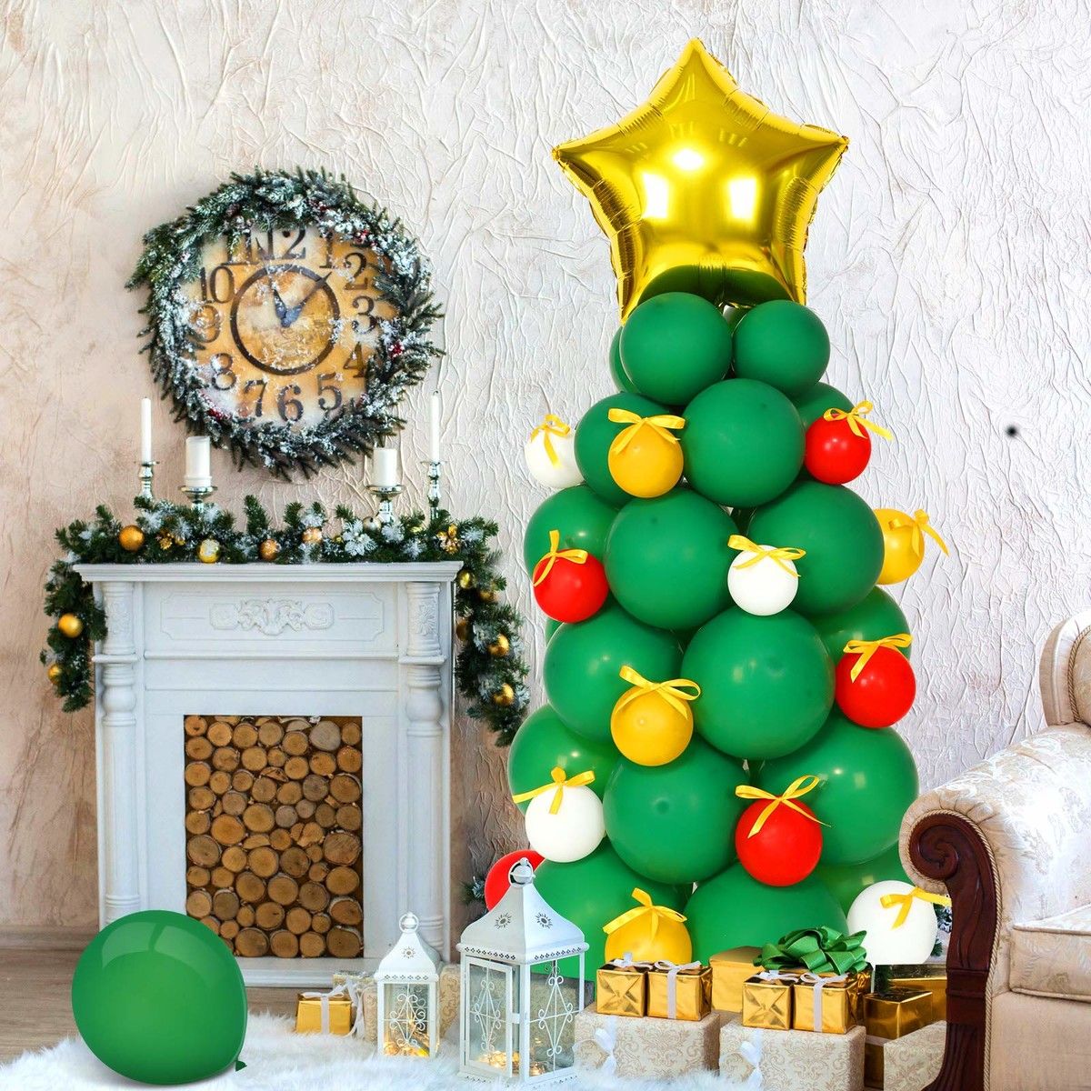 Christmas Balloon Garland Arch Kit Christmas Tree Balloons Star ...