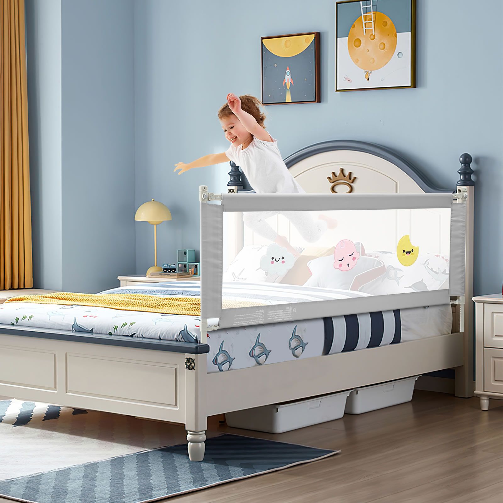 Bed Rail Bedrail Kids Side Safety Guard Toddler Child Cot Fence Barrier ...