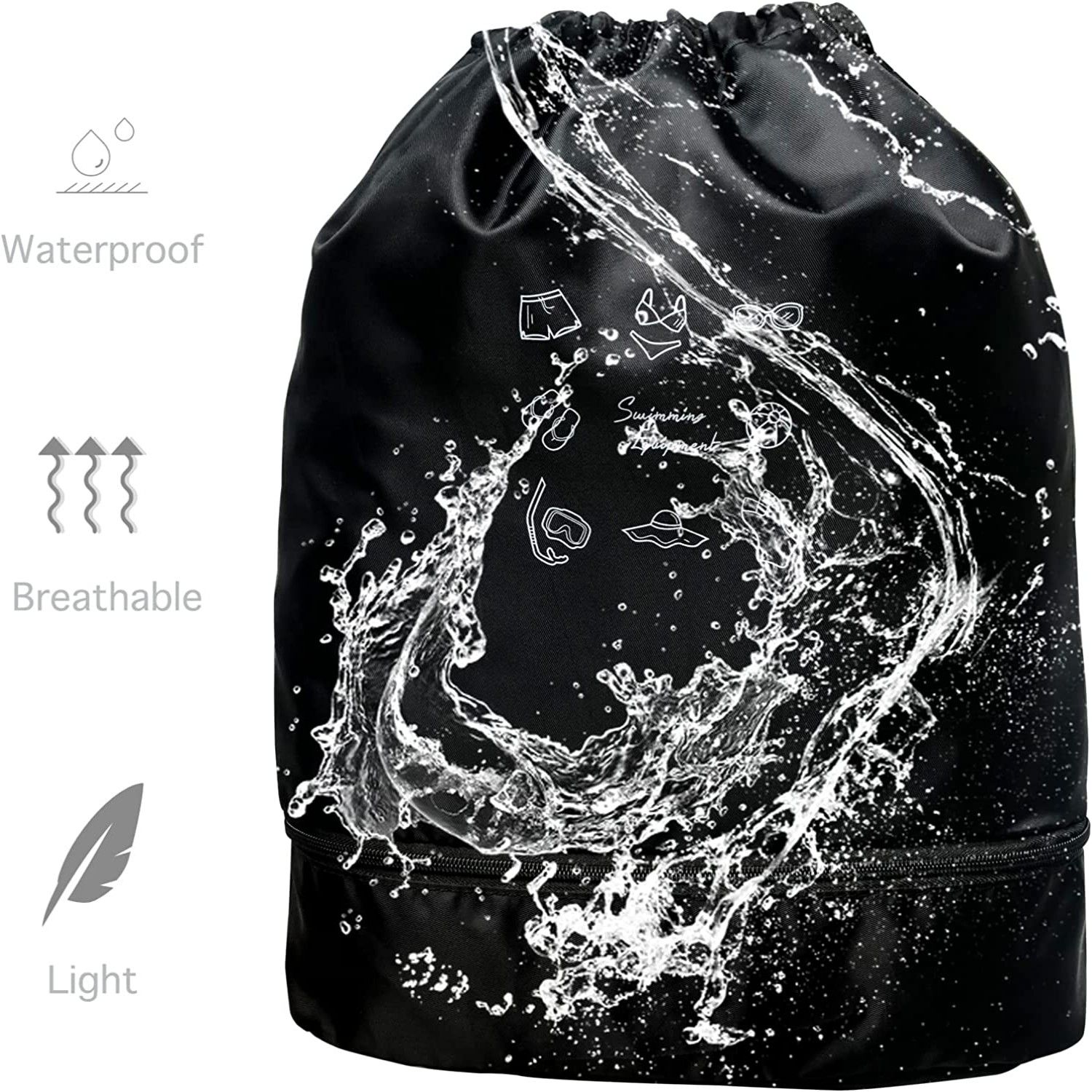 Drawstring Gym Backpack Swim Bag Yogo Bags Waterproof Draw String ...