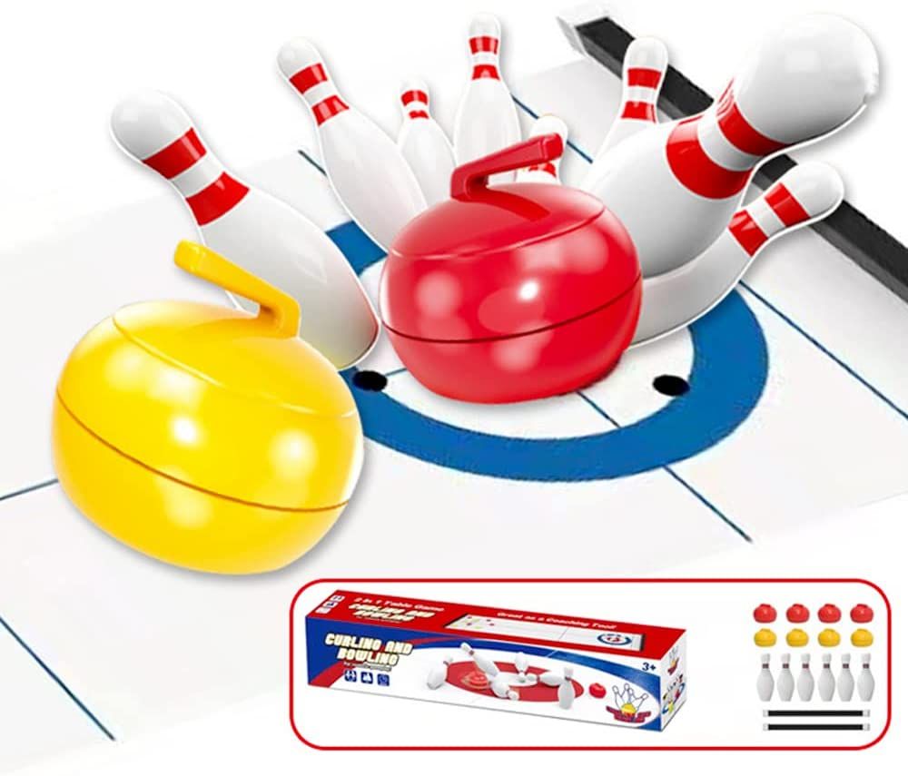 Mini Curling Bowling Board Game Set 2 in 1 Family Interactive Game ...