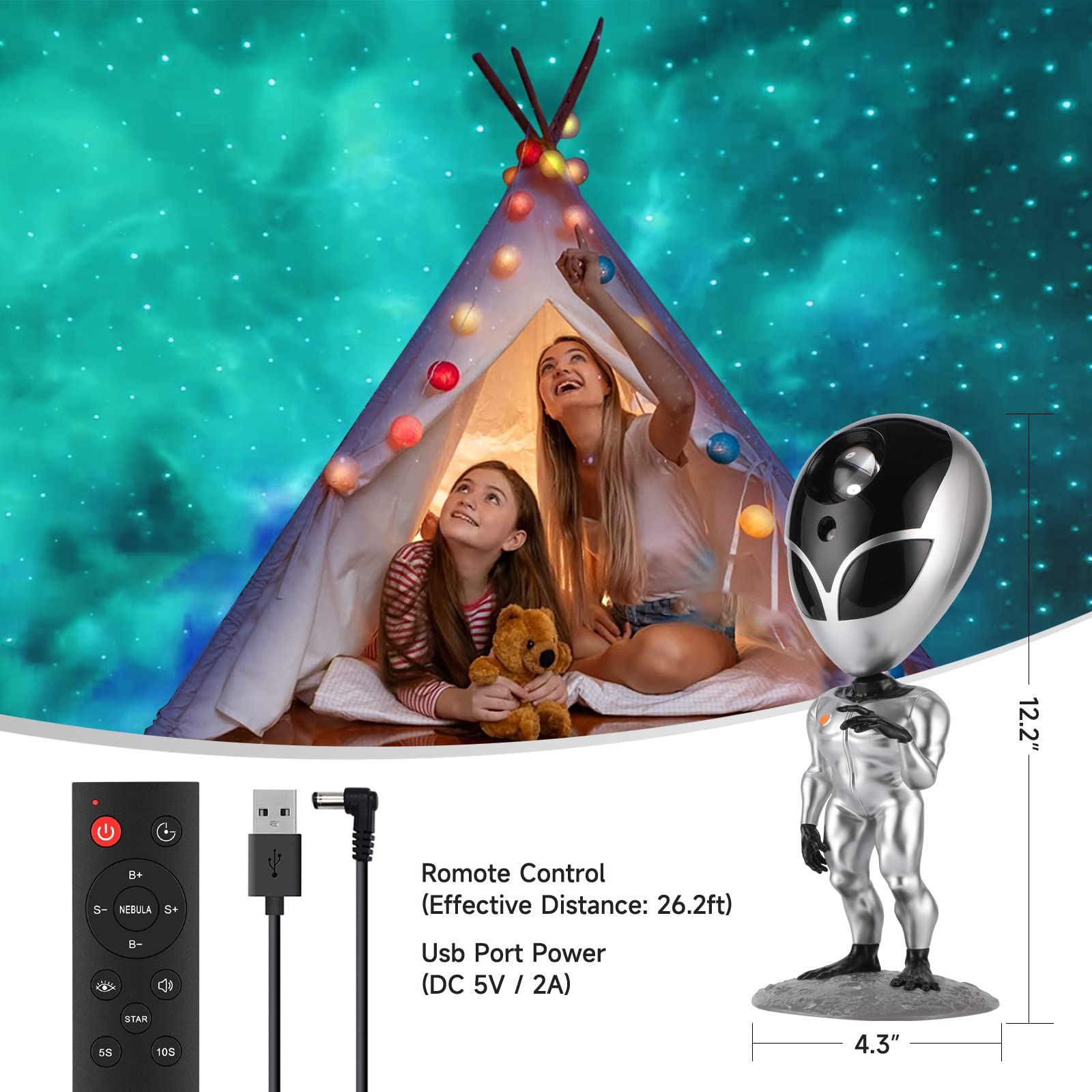 Aliens Star Projector Streamlet Galaxy Projector with Aliensun Voice ...