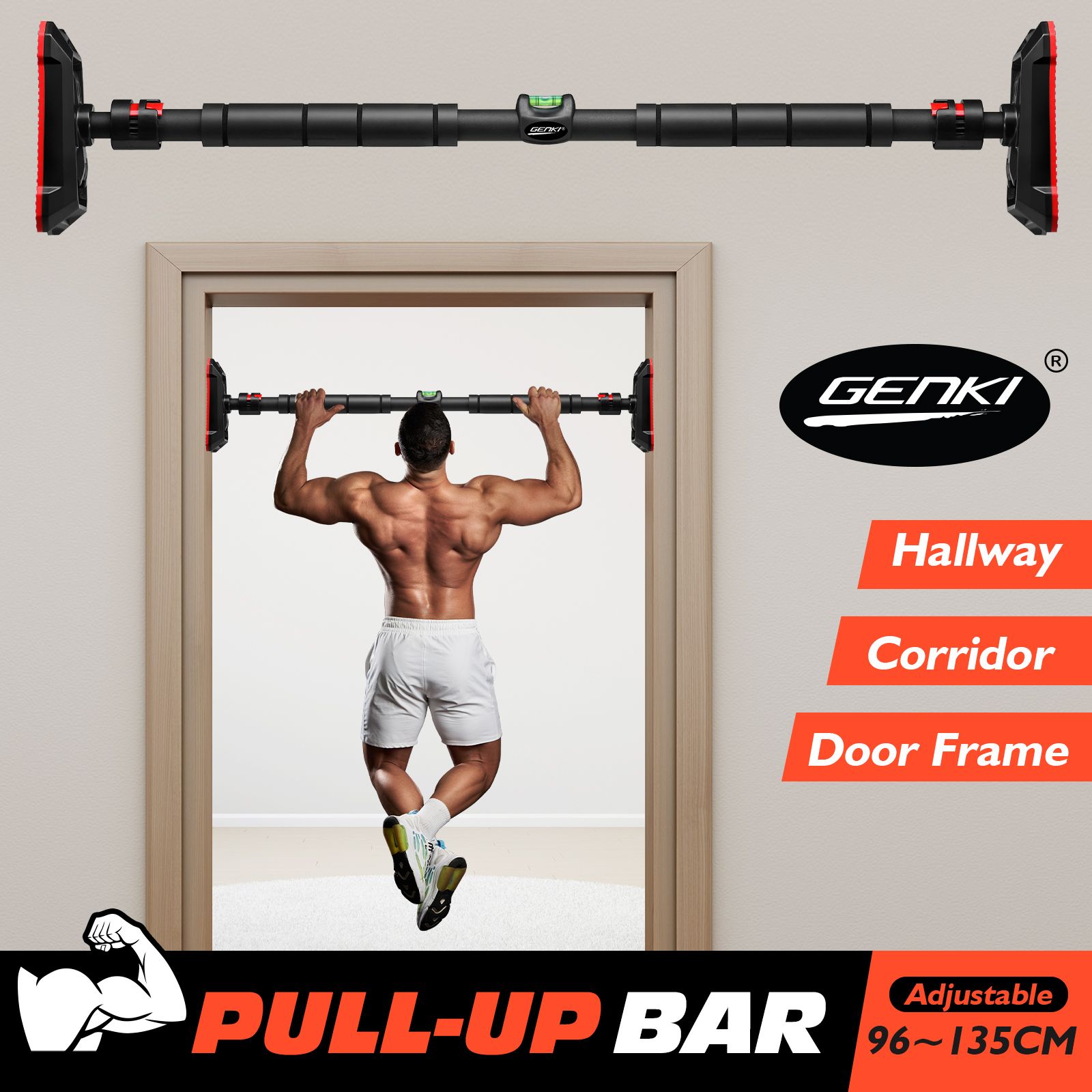 Pullup Bar Push Up Door Chinup Situp Abs Workout Shoulder Fitness Chest ...