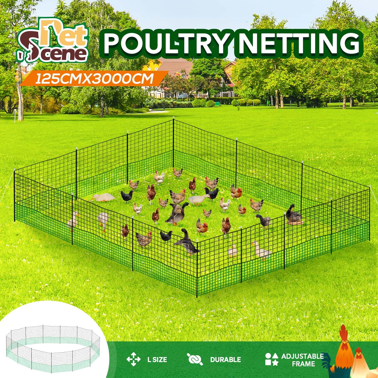 Chicken Coop Cage Pen Run Hen House Chook Fence Poultry Enclosure Mesh ...