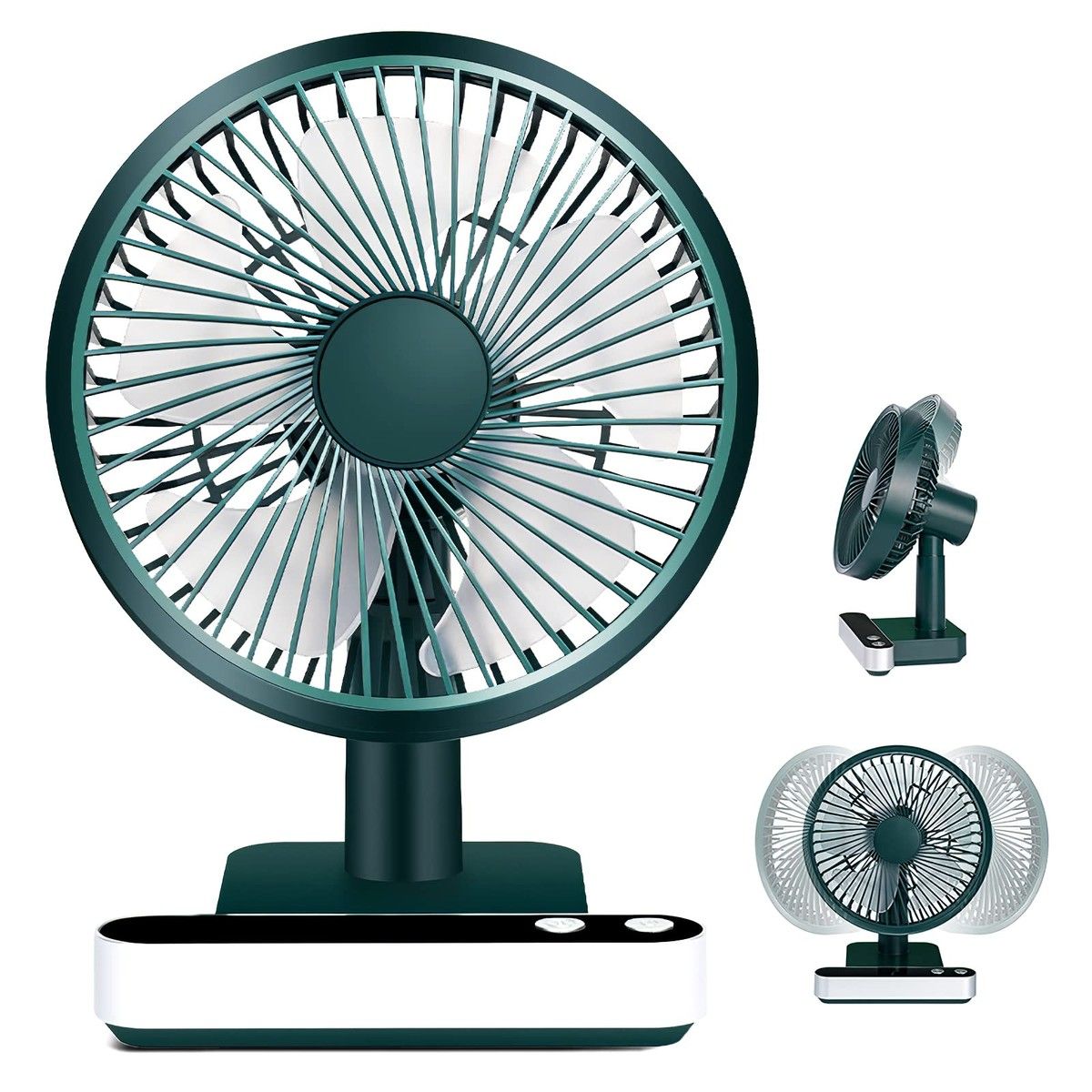 Table Fan Desk Fan Small Oscillating Fan 180°Rotated 5000mAh ...