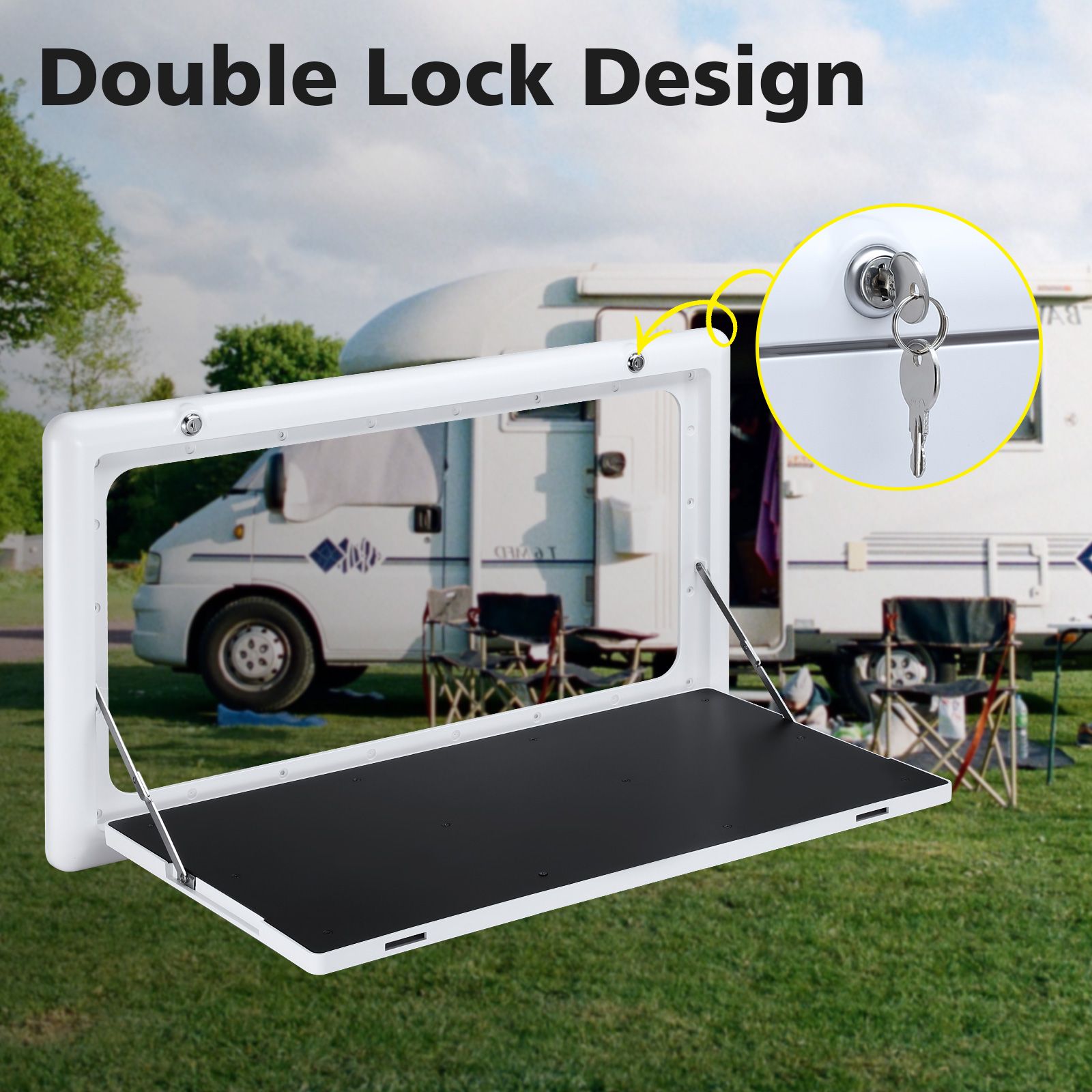 RV Wall Camper Table Folding Picnic Caravan Camping Exterior Mount ...