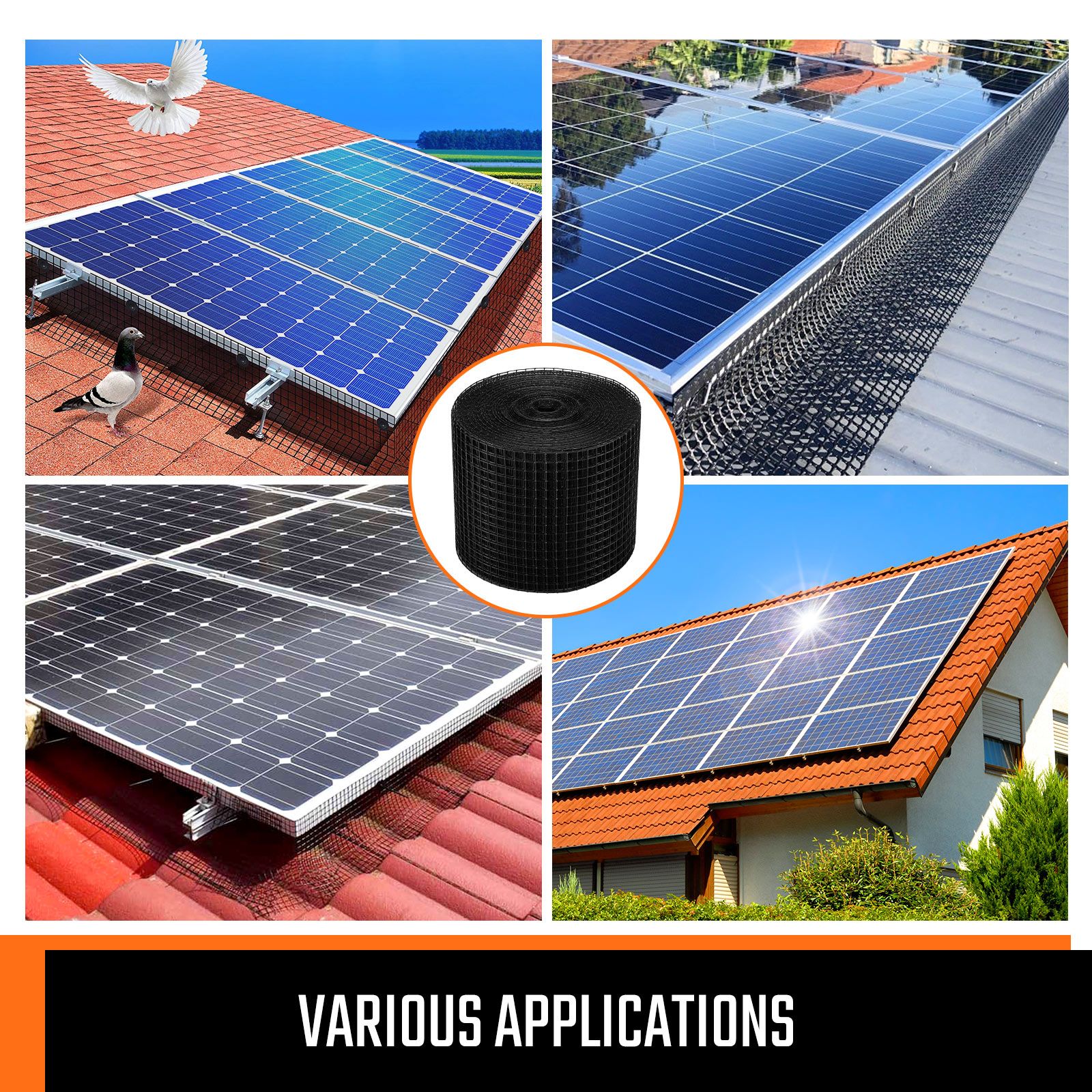 Solar Panel Bird Wire Mesh Critter Guard Roll Kit Screening Fence ...