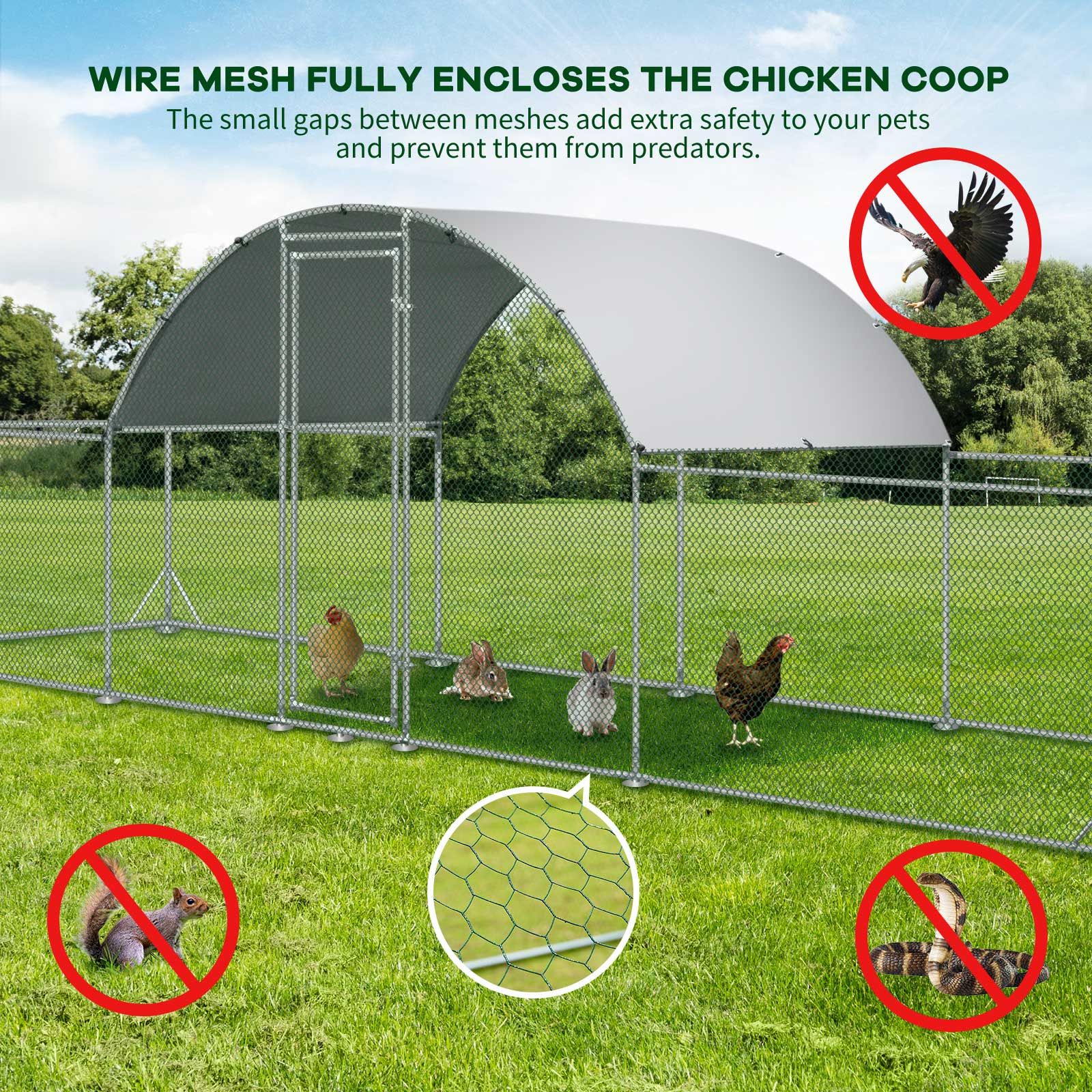 Chicken Coop Run Walk In Bird Cage Rabbit Bunny Hutch Pen Hen Chook ...