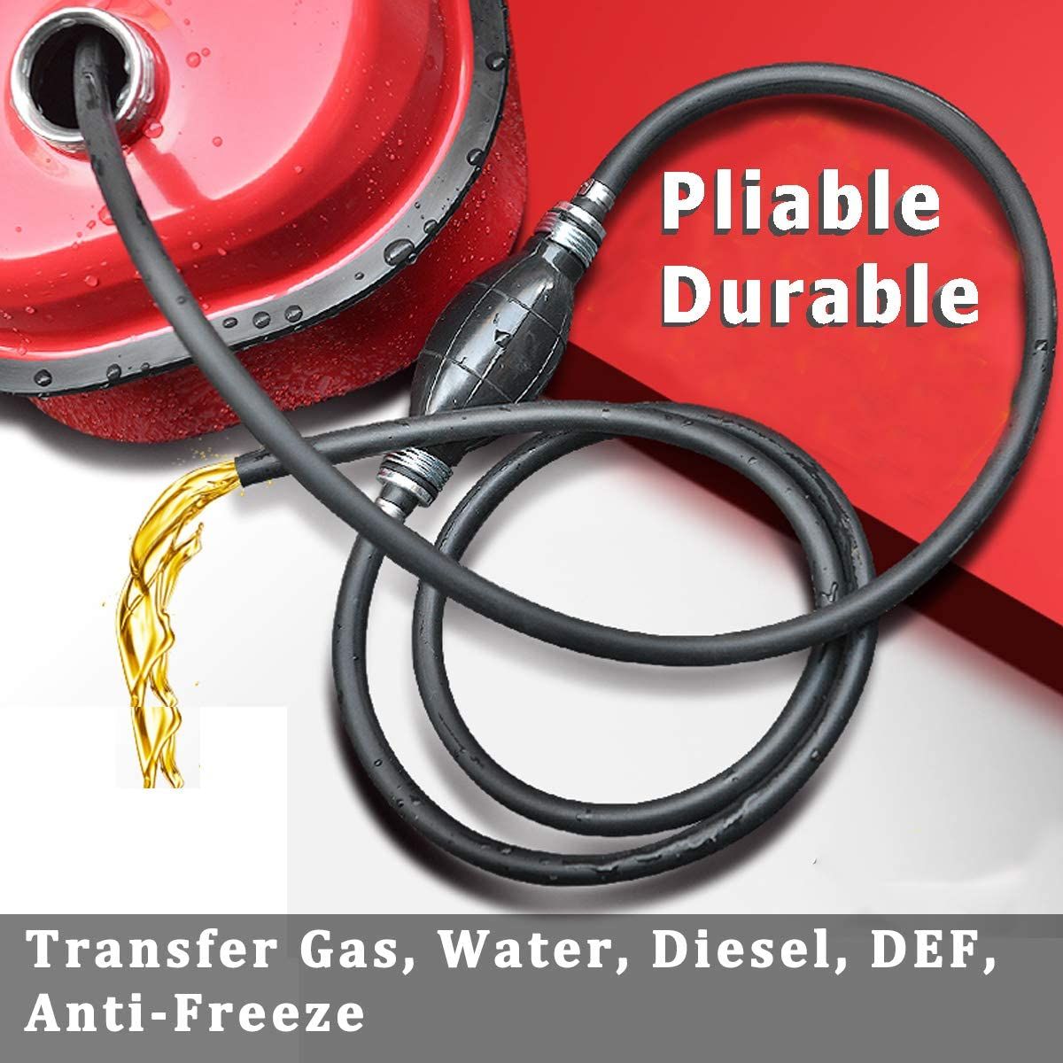 High Flow Siphon Pump, Gasoline Oil Water Fuel Diesel Transfer Siphon ...