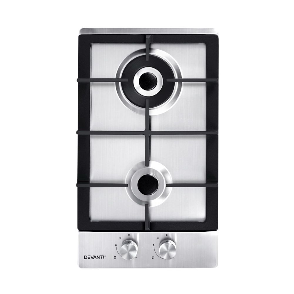 Devanti Gas Cooktop 30cm Gas Stove Cooker 2 Burner Cook Top Konbs NG ...