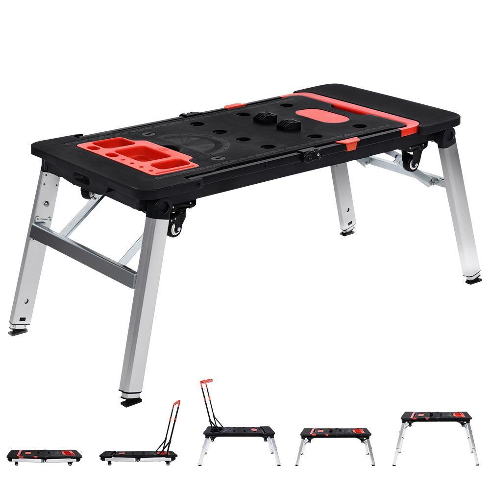 7in1 Work Bench Platform Station Workbench Hand Truck Trolley Sawhorse ...