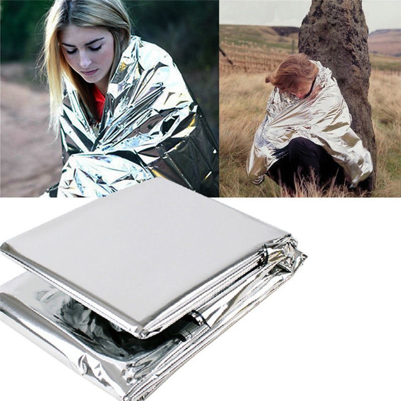 Folding Emergency Thermal Blanket Outdoor Waterproof 210Cm*130Cm Silver ...