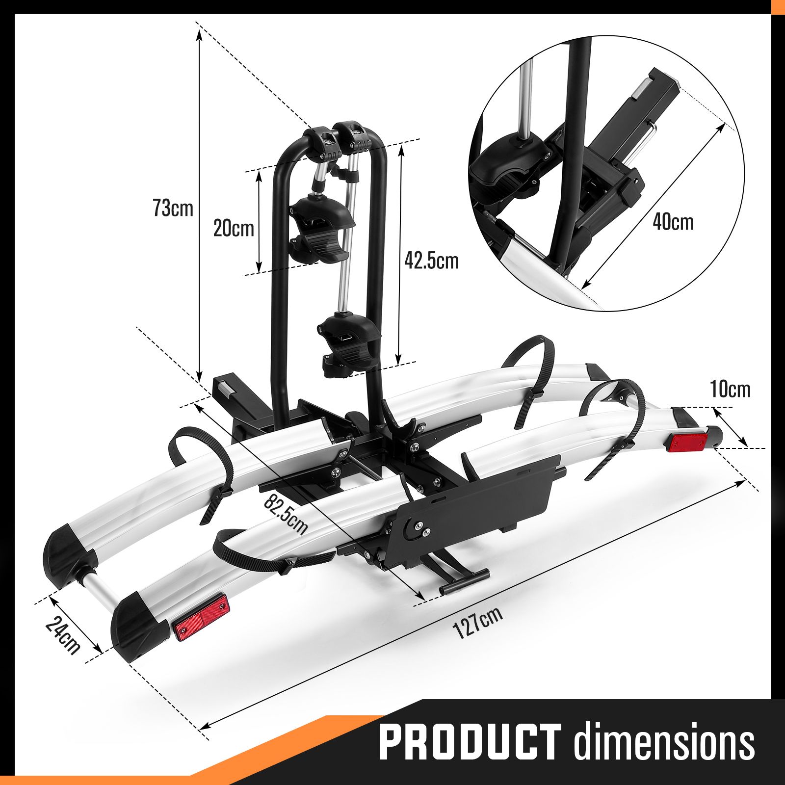 2 Ebike Rack for Car SUV Rear Bike Bicycle Carrier Platform Holder 2 ...