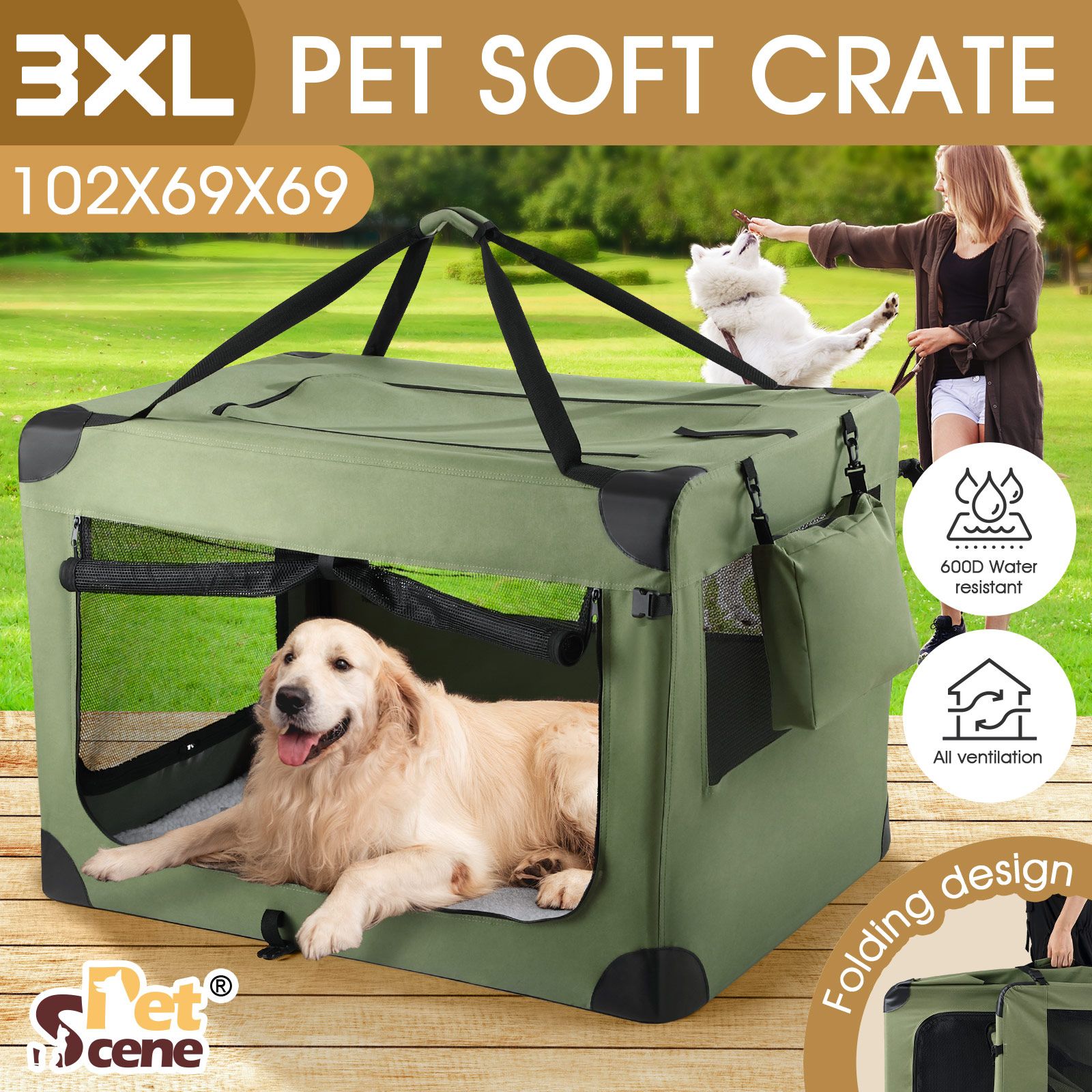 Soft Dog Crate Kennel Pet Cage Cat Travel Carry Bag Extra Large Puppy ...