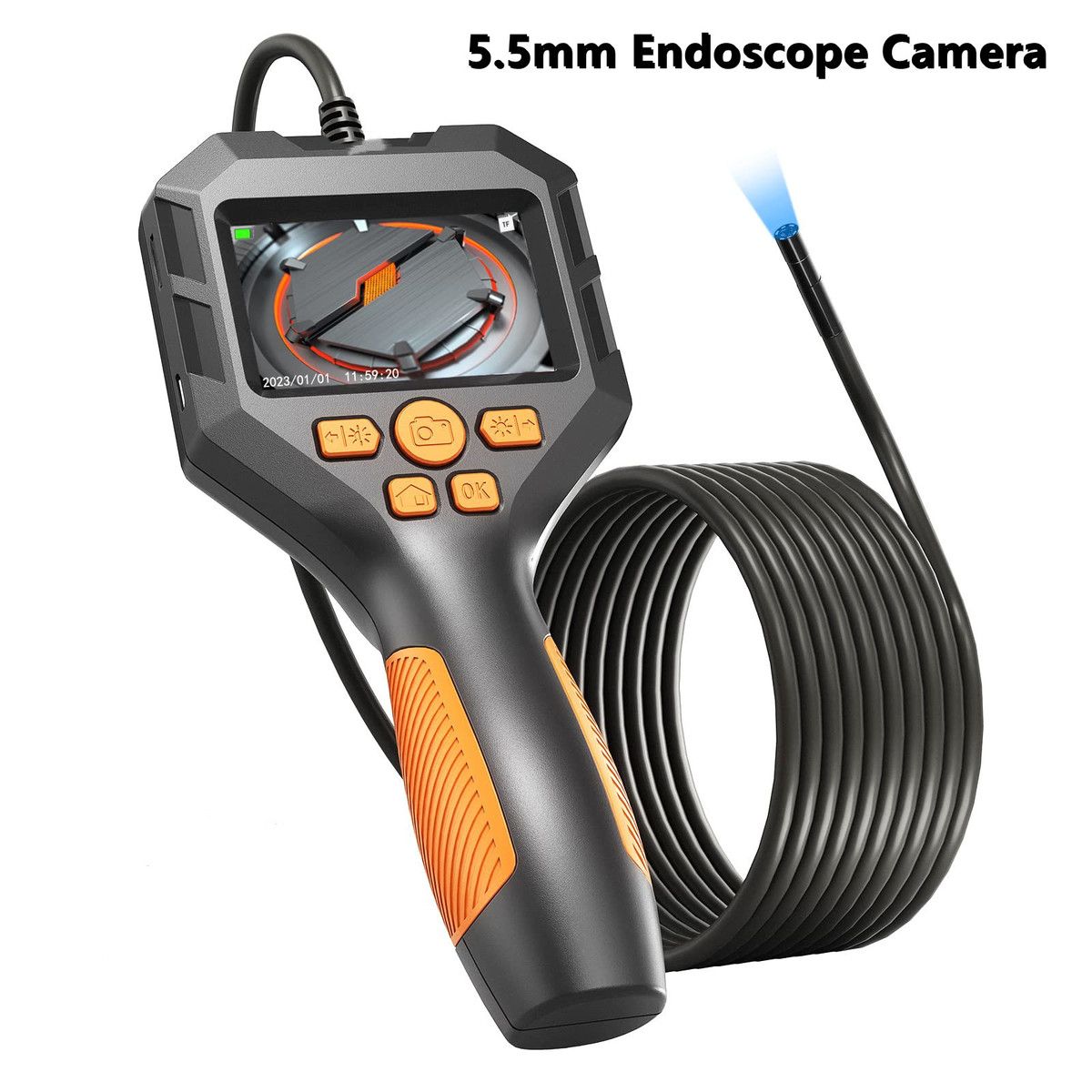 Borescope Inspection Camera with 6 LED Lights 5mm Handheld Waterproof ...