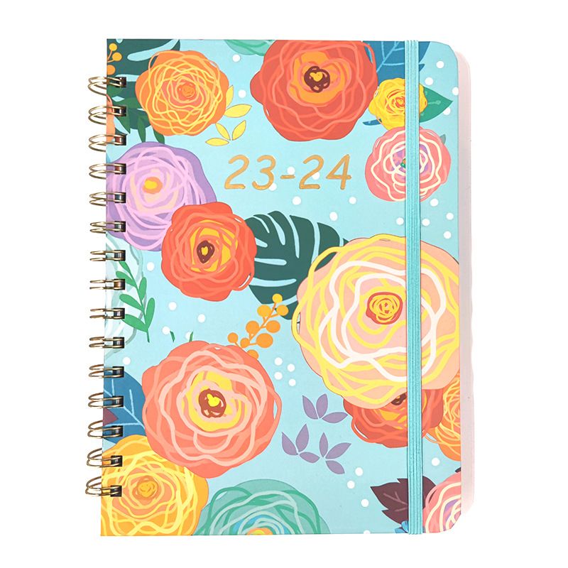 Notebook Flower Pattern Schedule Notebook Daily Plan Year Calendar A5 ...